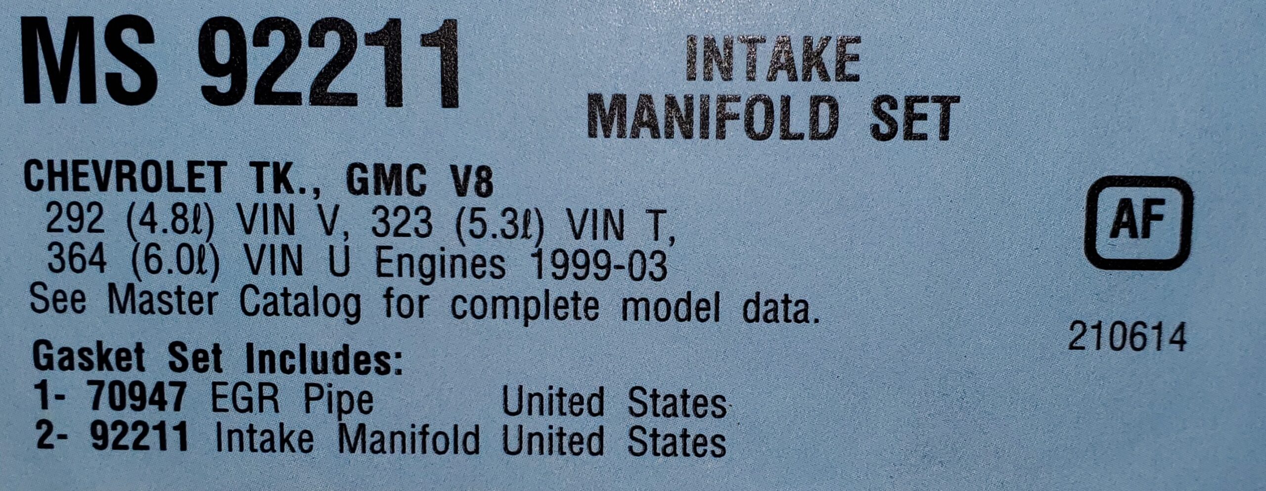 Fel-Pro MS92211 Intake Manifold Gasket Set Pair 92211 70947 L1C2 ⋆ DP ...