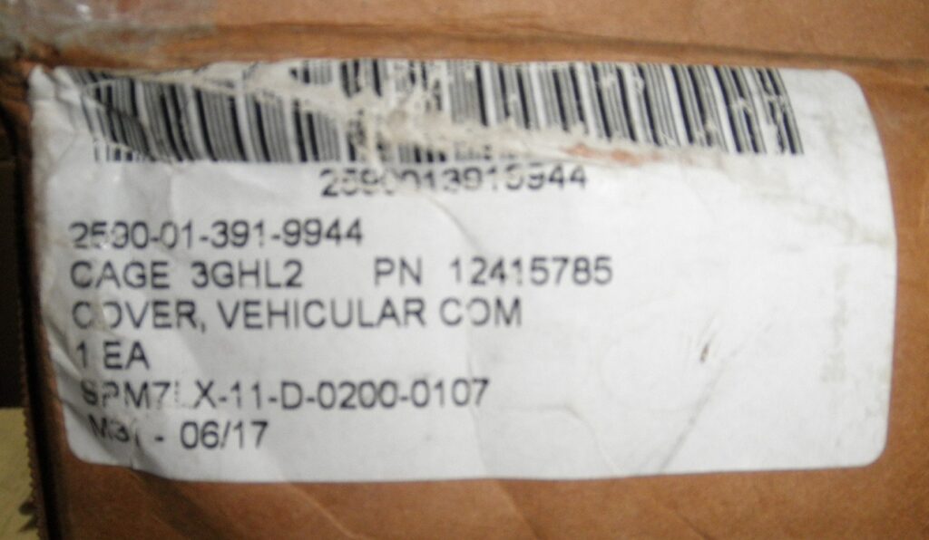 2590-01-391-9944 Cover; Cargo Dump Body 12415785 ⋆ DP Equipment LLC