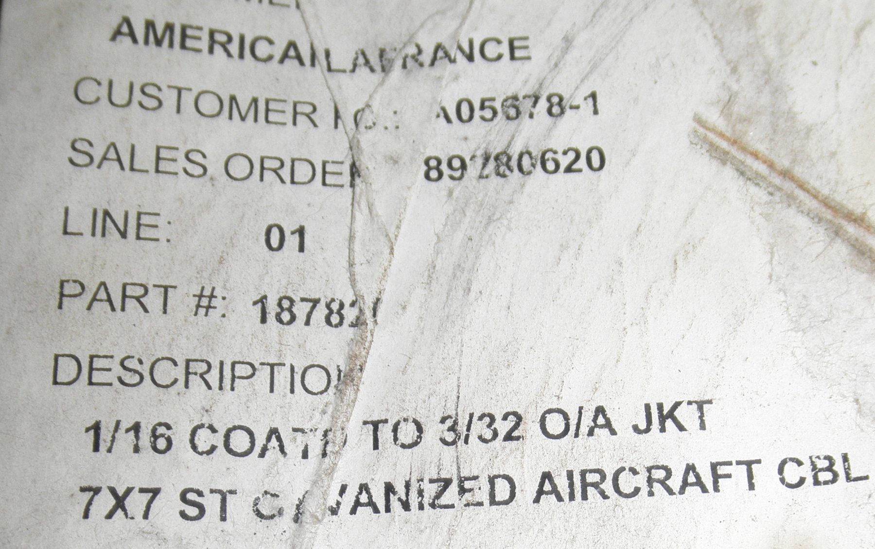 4010-01-576-6386 Daimler 48-02111-003 8Lb. Roll 1/16 3/32 Coated 7X7 ...