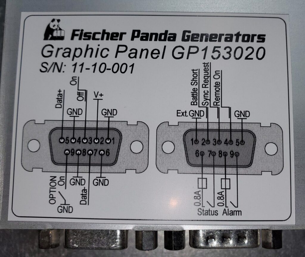 Fischer Panda Generator Control Panel MSGP153020 Graphic Panel GP153020 ...