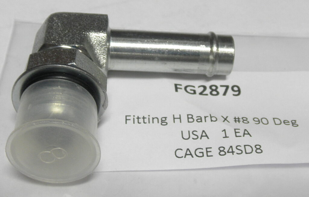 New FG2879 Fitting Hose Barb x -8 90° ⋆ DP Equipment LLC