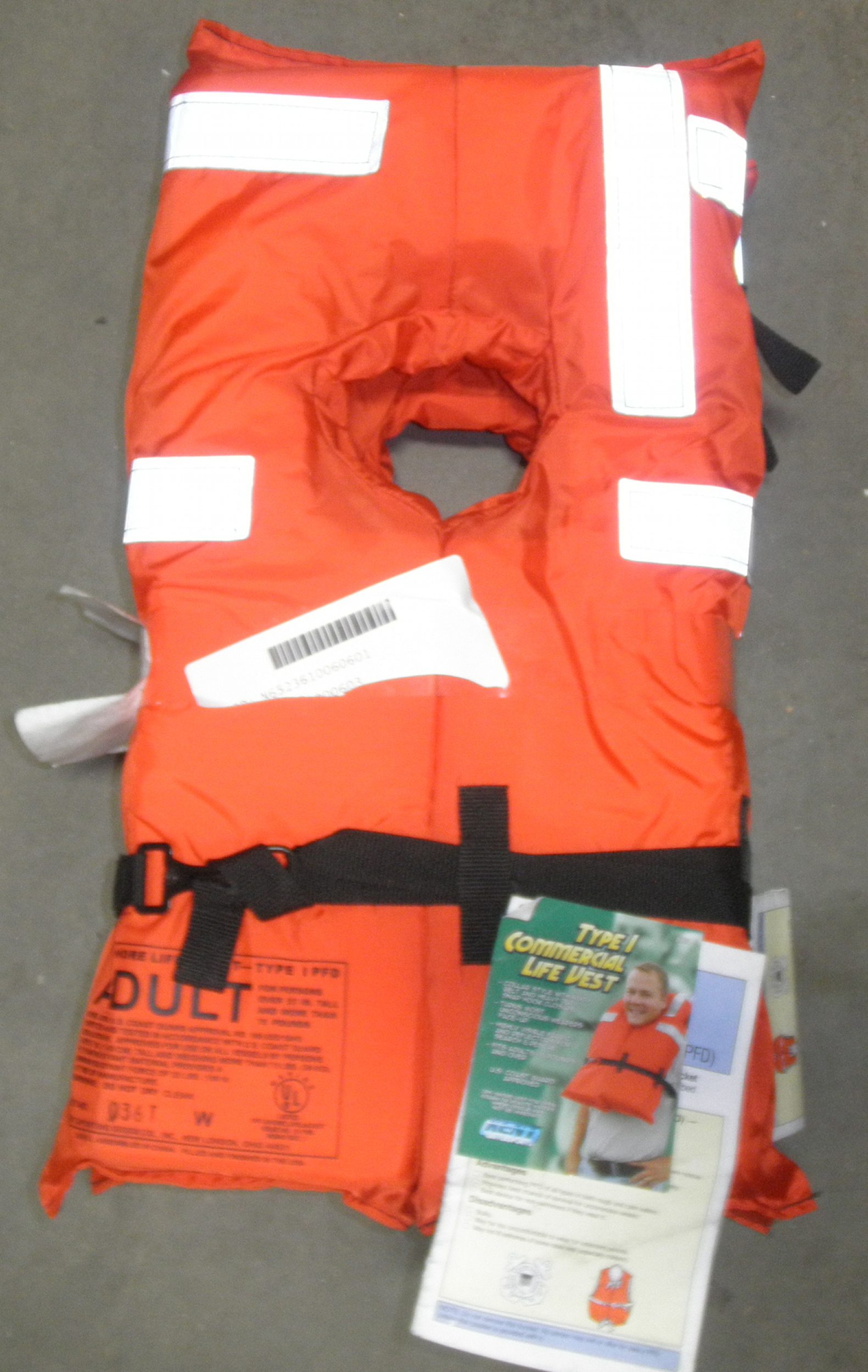 PAIR Type 1 Adult Life Vest Kent 8830 Preserver 4220-01-600-0603 New ...
