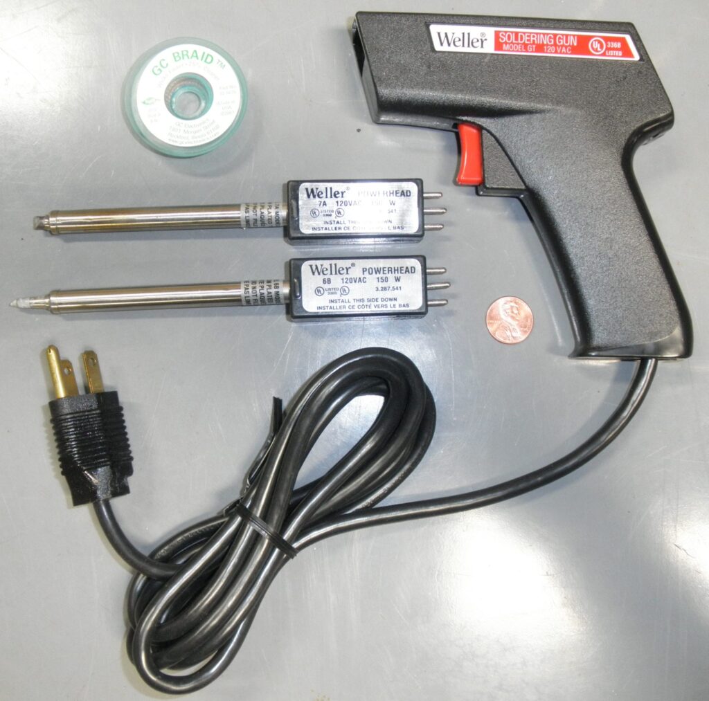 Weller Soldering Gun GT7A with Tips 7A 6B GC Braid ⋆ DP Equipment LLC