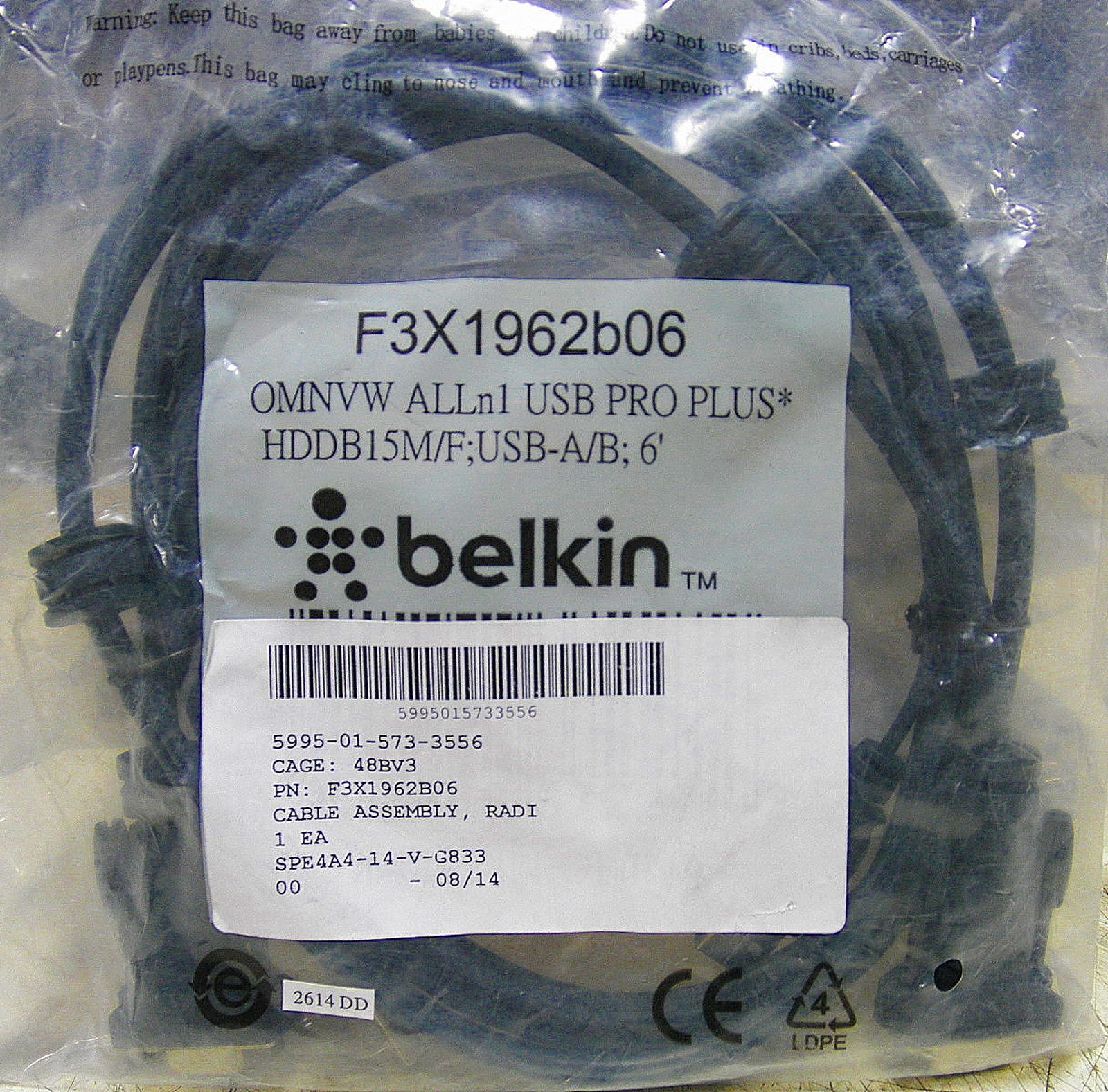 F3X1962b06 5995-01-573-3556 Cable Assembly ⋆ DP Equipment LLC