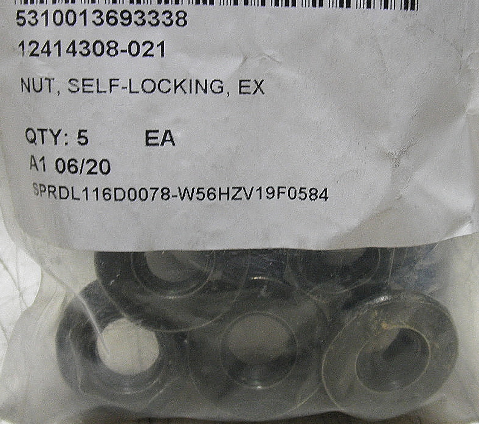 5310-01-369-3338 12414308-021 Qty 5 Nut, Self-Locking, Extended Washer ...