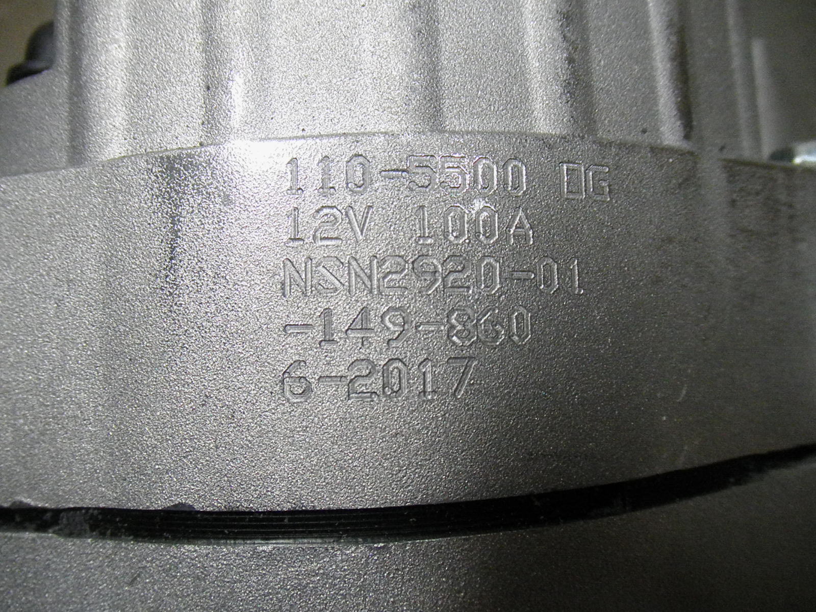 2920-01-149-8606 GM-500-12A00 1105500 12V 100A Alternator, Engine ...